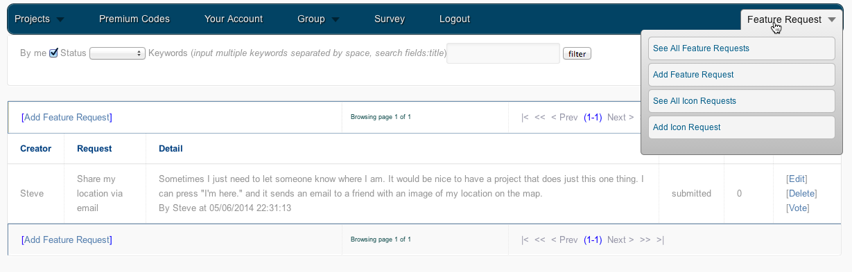 Requesting a feature change - WikiMapping.com